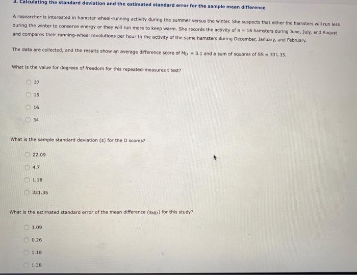 Solved 3 Calculating The Standard Deviation And The Chegg