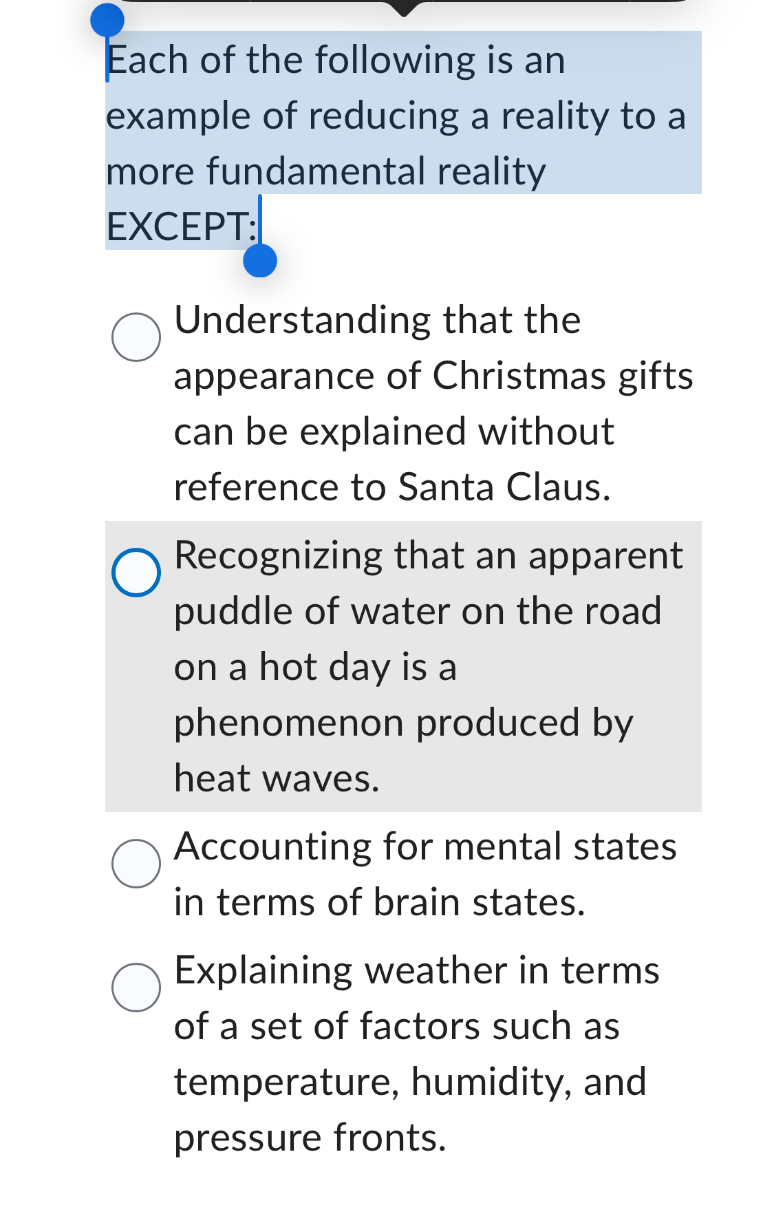 Solved Each of the following is an example of reducing a | Chegg.com