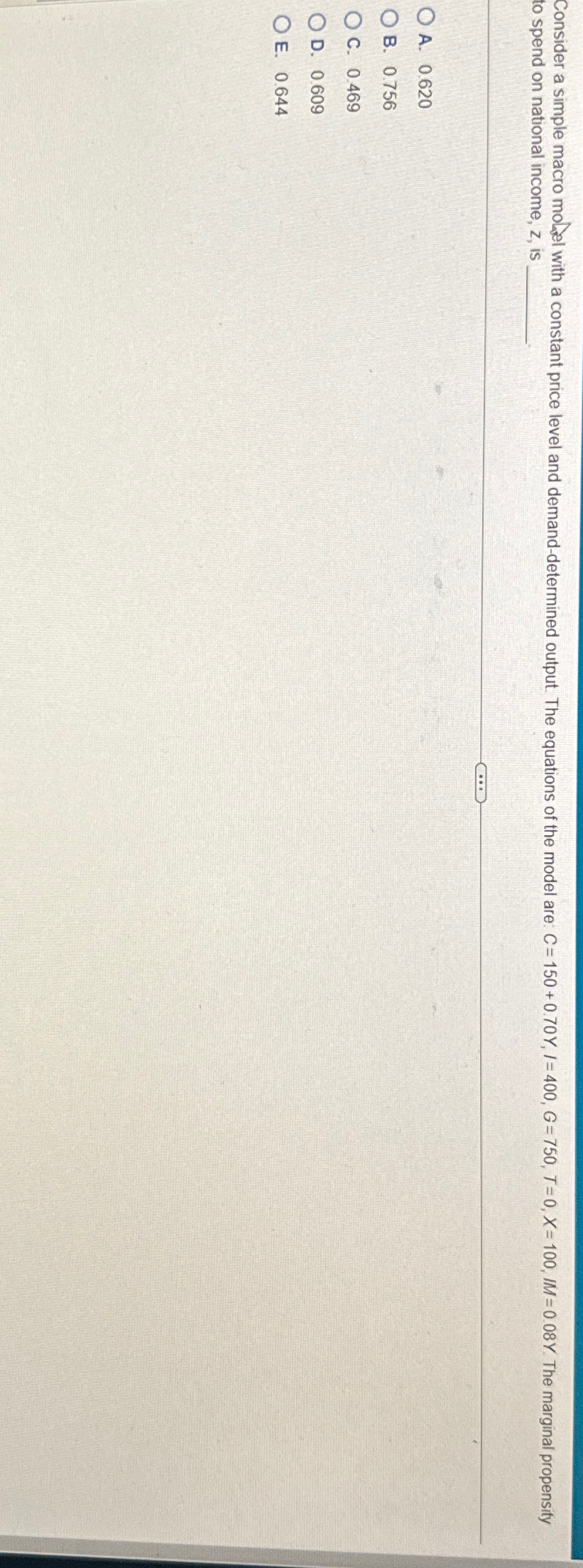 Solved Consider a simple macro molael with a constant price | Chegg.com