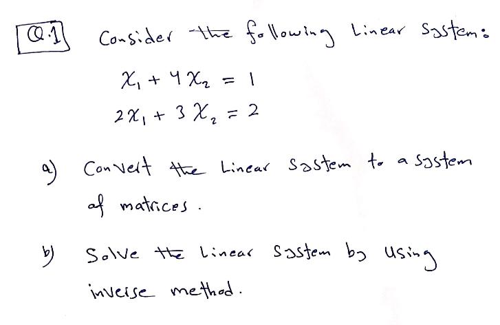 Solved Q.1] ﻿Consider the following Linear | Chegg.com