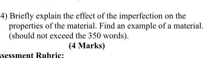 Solved 4) Briefly explain the effect of the imperfection on | Chegg.com