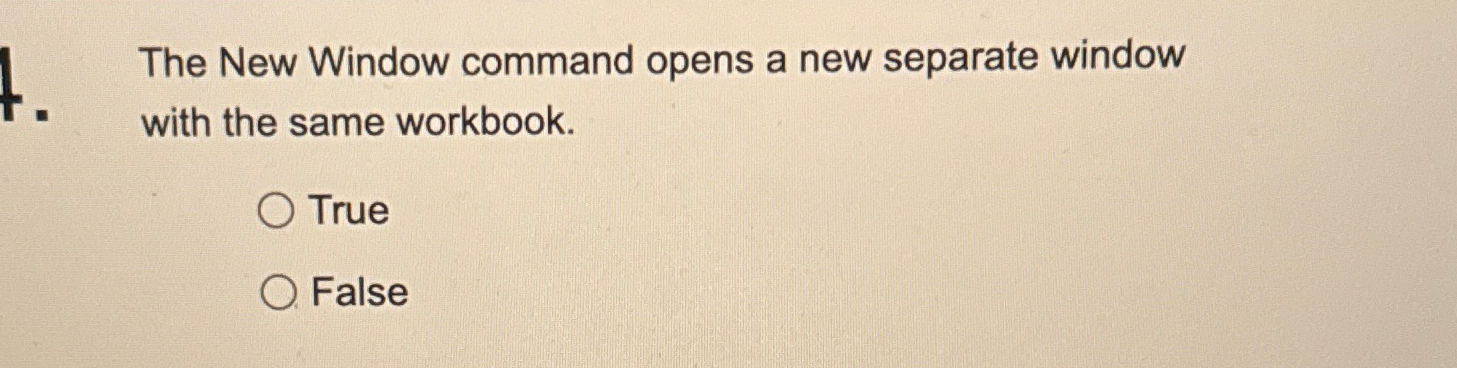 Solved The New Window command opens a new separate window | Chegg.com