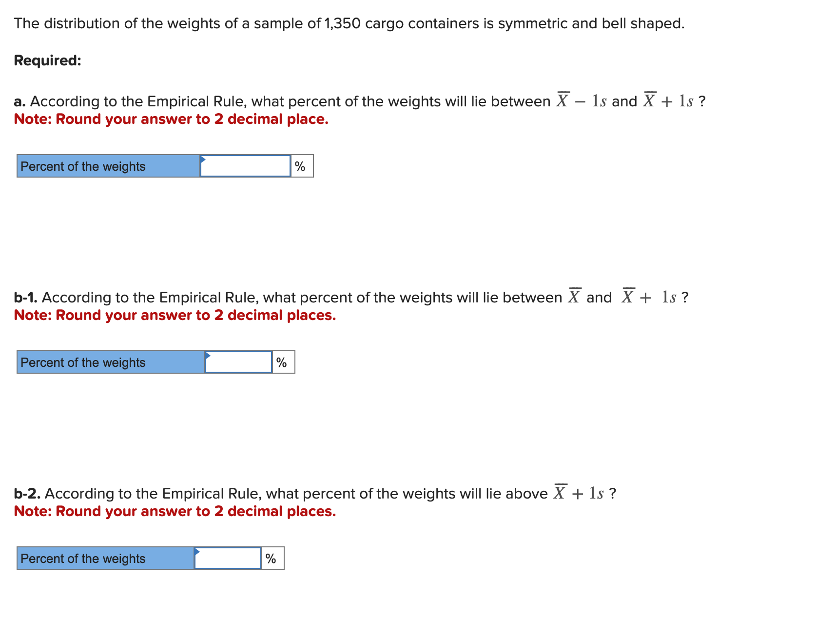 Solved The distribution of the weights of a sample of 1,350 | Chegg.com