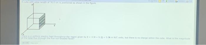 Solved DOX A cube with edge length of 76.0 cm is positioned | Chegg.com