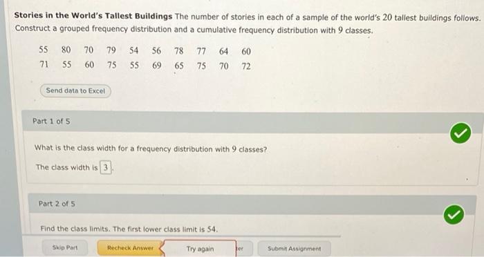 Solved Stories in the World's Tallest Buildings The number | Chegg.com