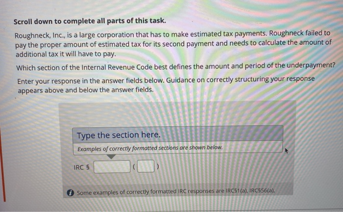 Solved Scroll down to complete all parts of this task. | Chegg.com