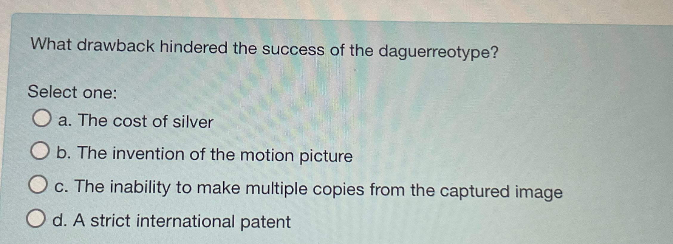 Solved What drawback hindered the success of the | Chegg.com