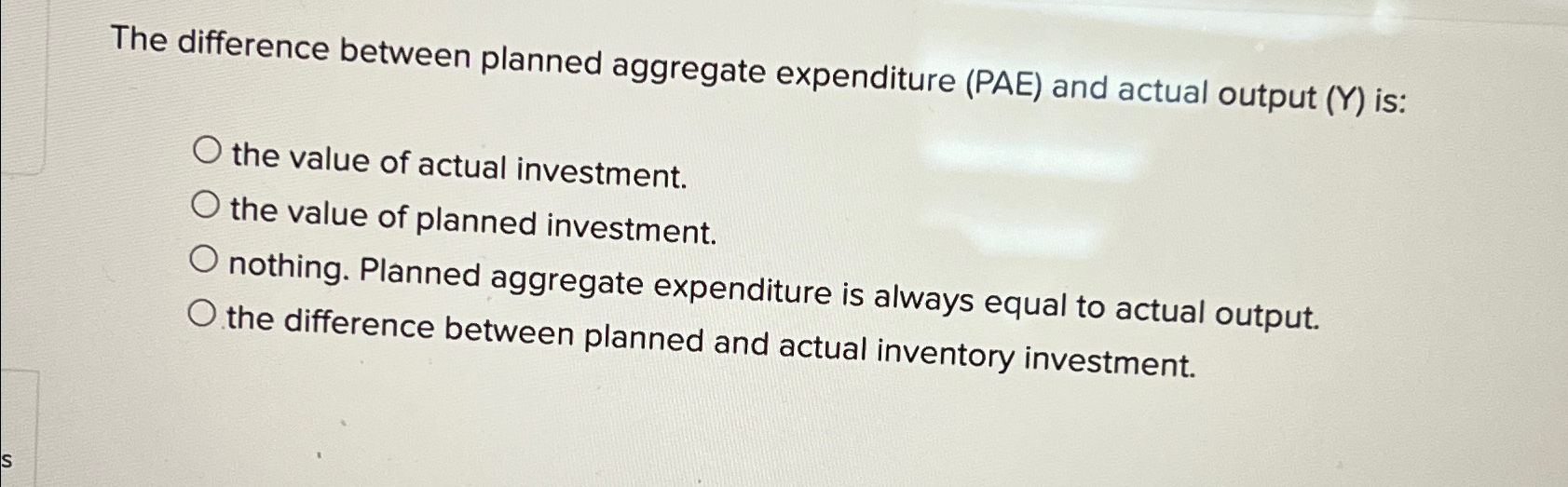 Solved The difference between planned aggregate expenditure | Chegg.com