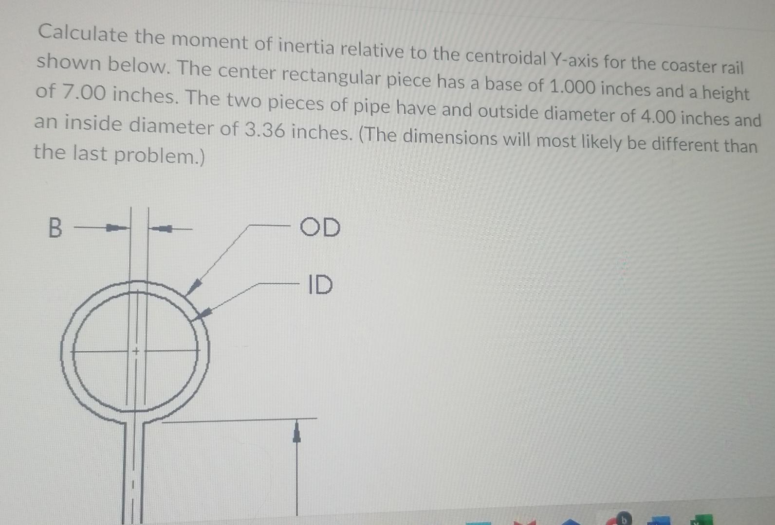 Solved Calculate the moment of inertia relative to the | Chegg.com