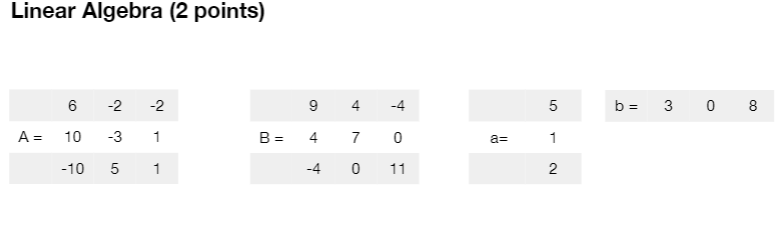 Linear Algebra (2 ﻿points) | Chegg.com