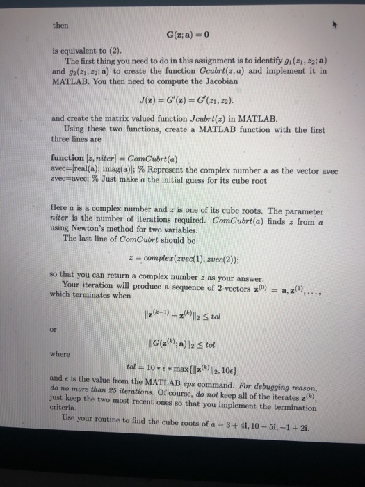 Solved You are to write a MATLAB function to find the cube | Chegg.com