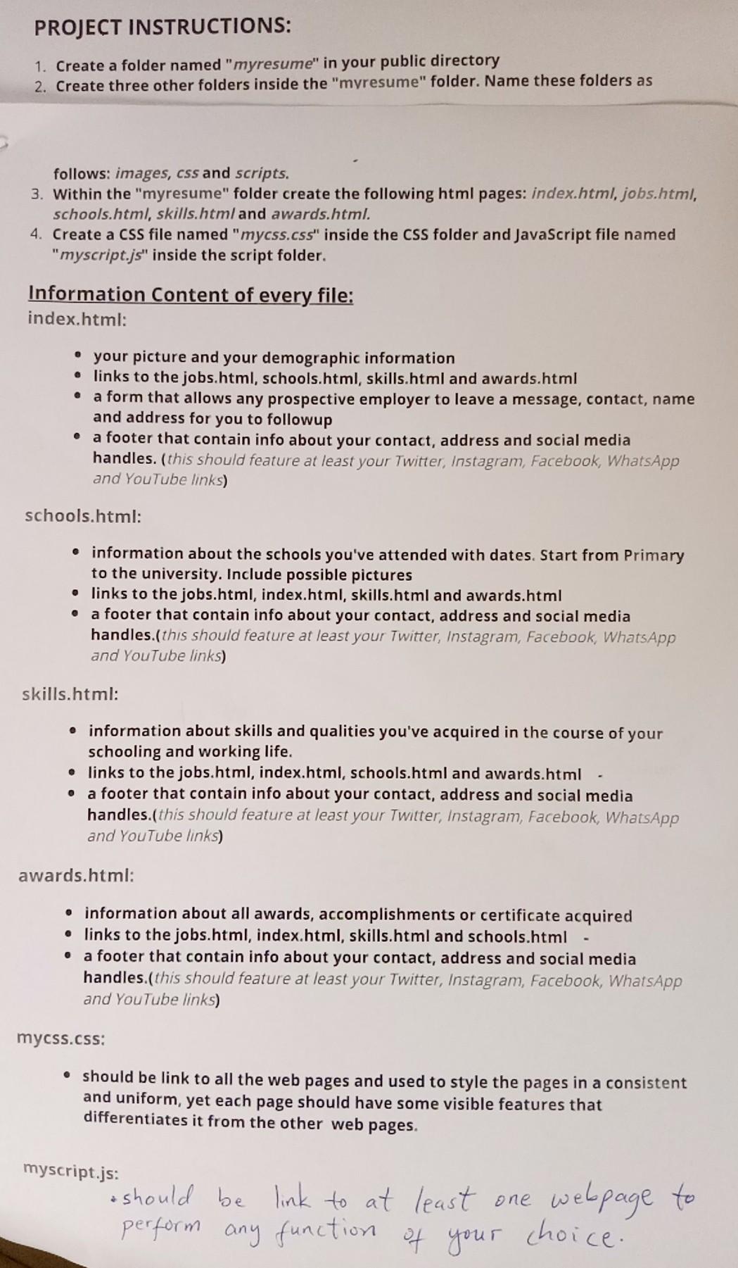 Solved PROJECT INSTRUCTIONS: 1. Create a folder named | Chegg.com