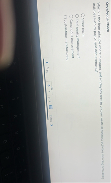 Solved Knowledge CheckWhich is the lean principle where | Chegg.com