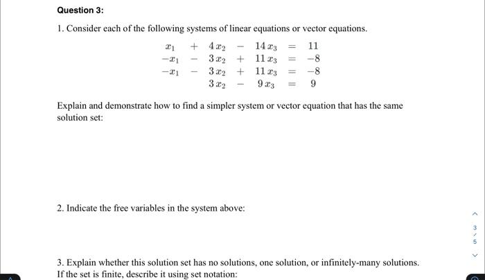 Solved 1. Consider each of the following systems of linear | Chegg.com