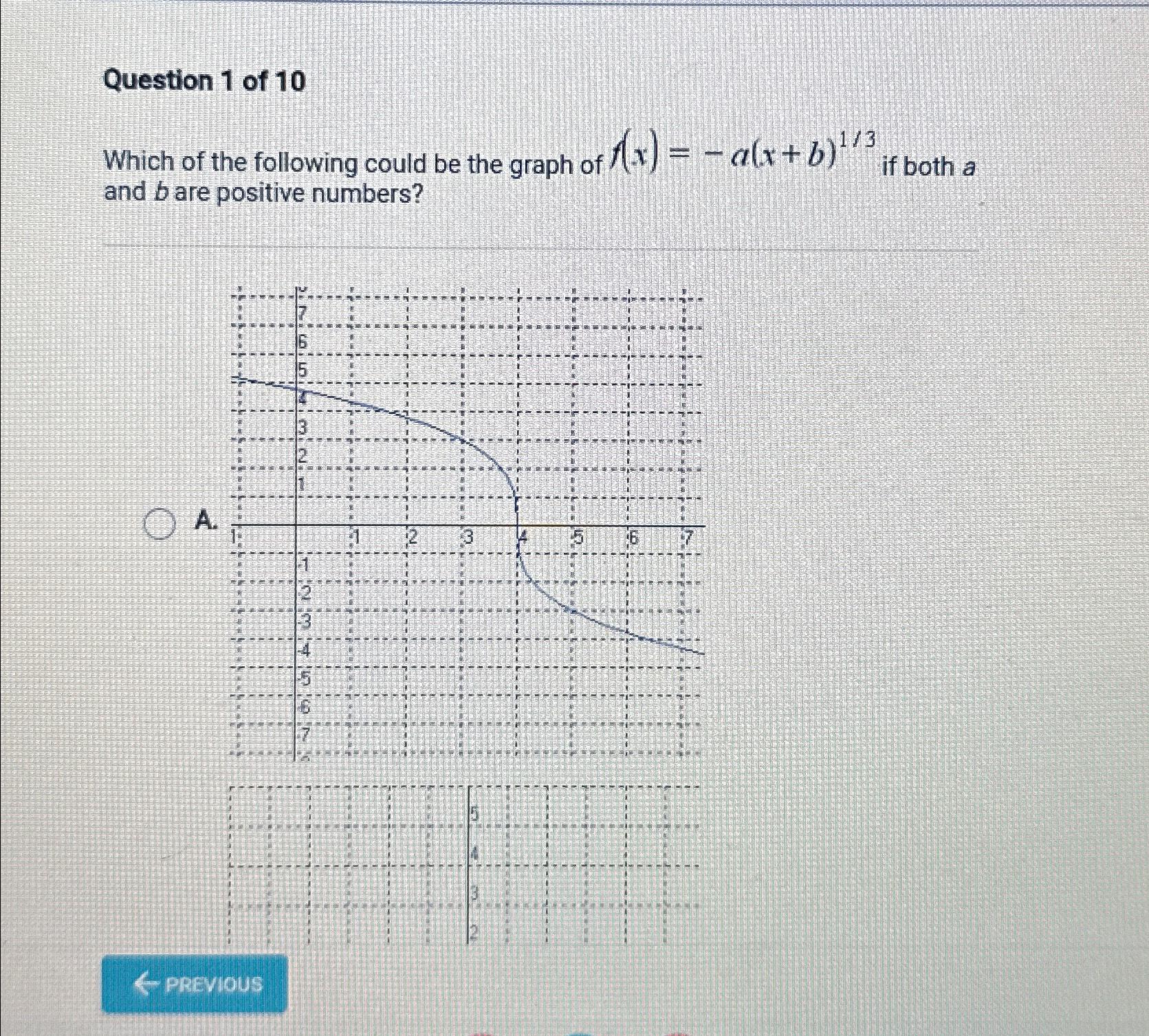 Solved Question 1 ﻿of 10Which of the following could be the | Chegg.com