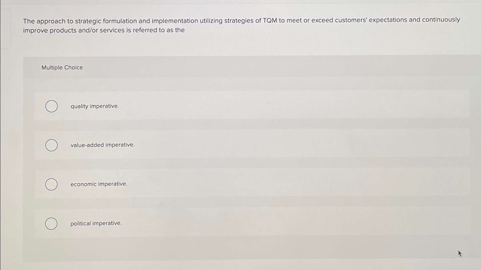 Solved The approach to strategic formulation and | Chegg.com