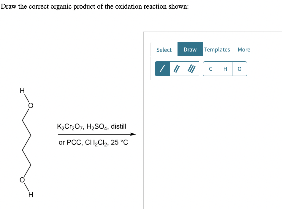 Draw the correct organic product of the oxidation | Chegg.com