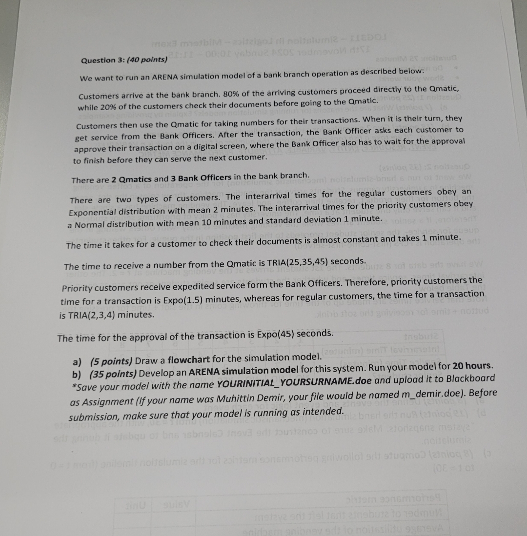 Solved by an EXPERT Question 3: (40 ﻿points)We want to run an ARENA | Chegg.com