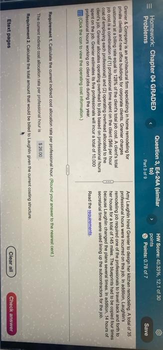 Solved Requirement 1. Calculate the current indirect cost | Chegg.com