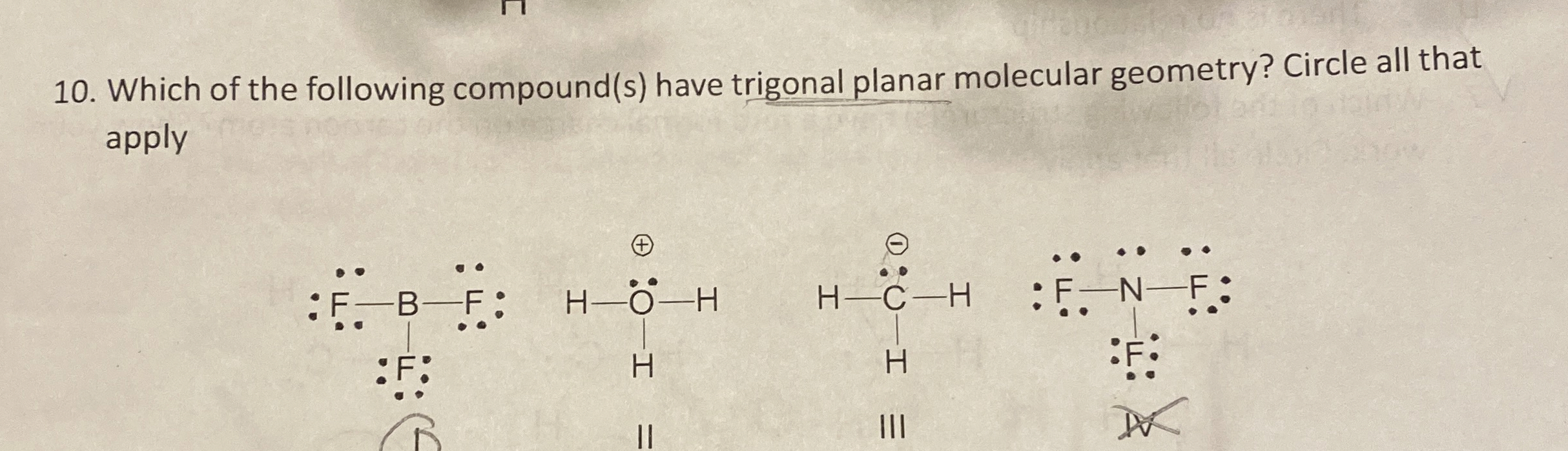 Solved Which of the following compound(s) ﻿have trigonal | Chegg.com
