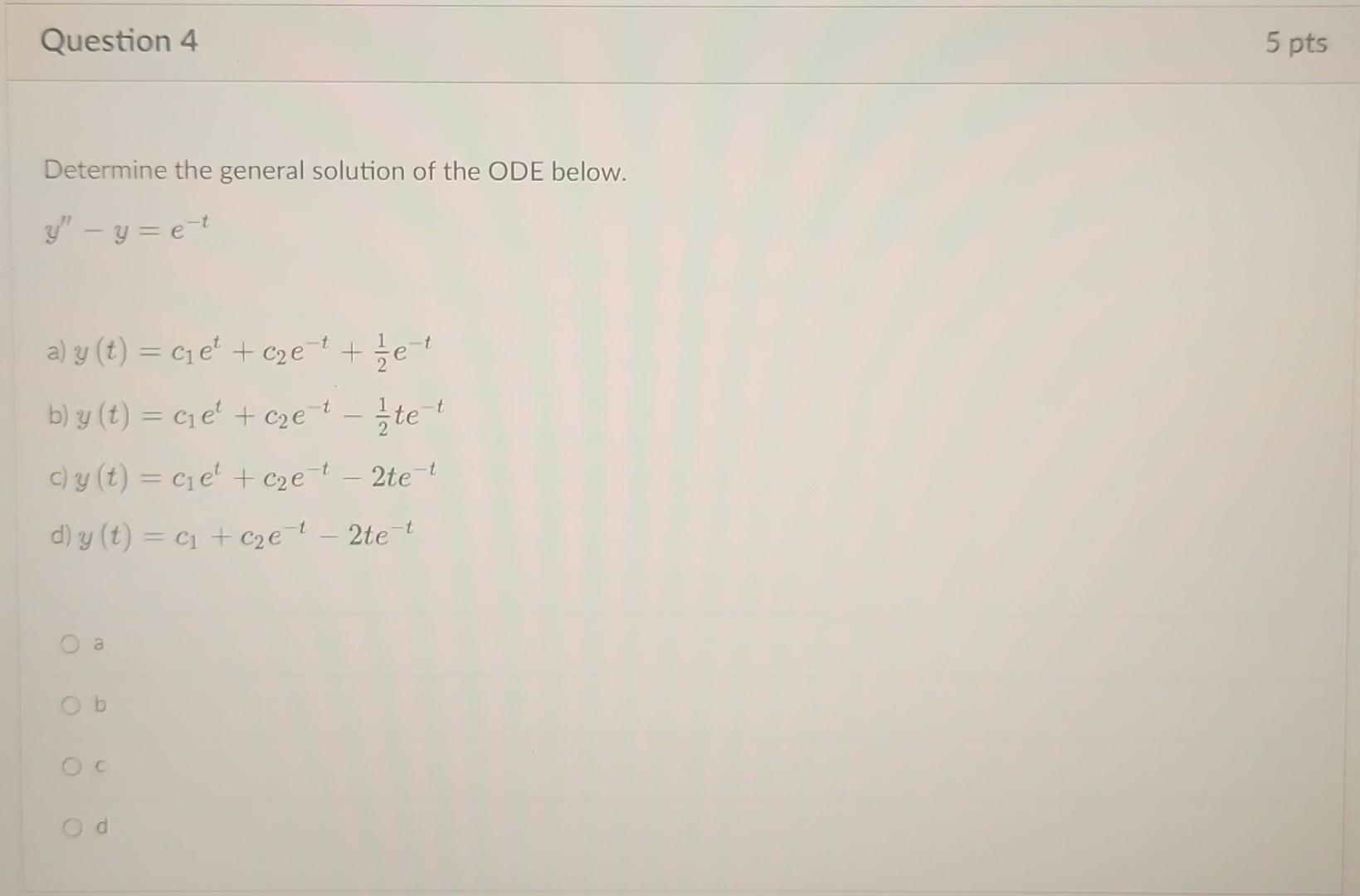 Solved Determine the general solution of the ODE below. | Chegg.com