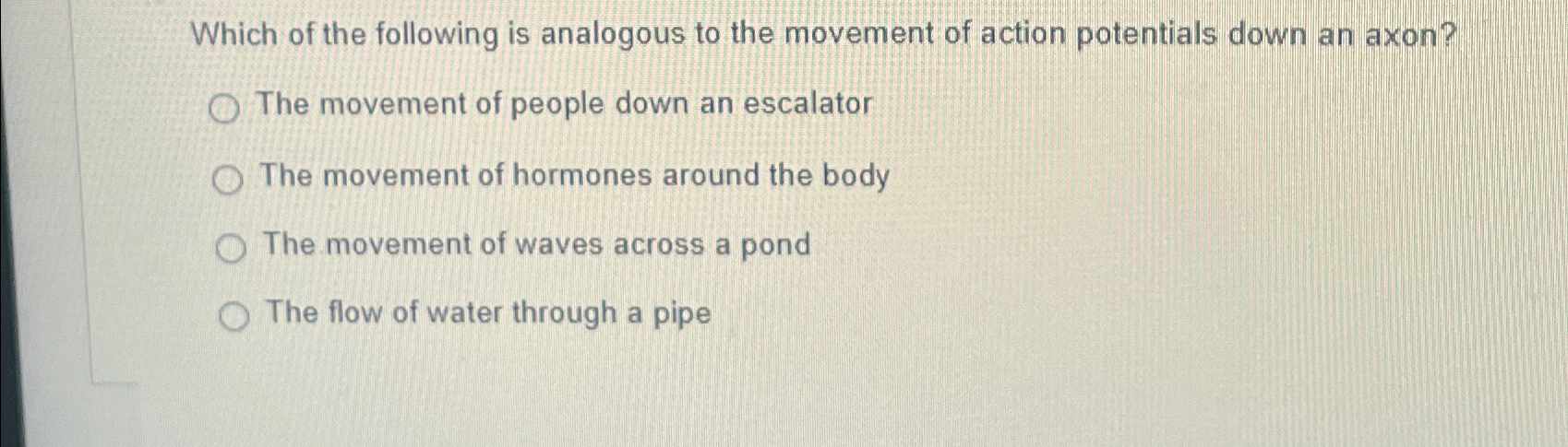 Solved Which of the following is analogous to the movement | Chegg.com