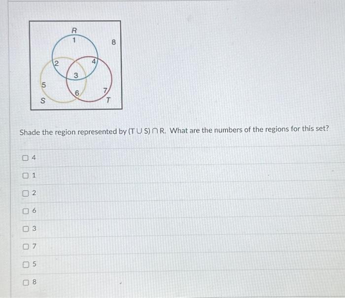 Solved Shade the region represented by S∩T. What are the | Chegg.com Solved Shade the region represented by S∩T. What are the | Chegg.com