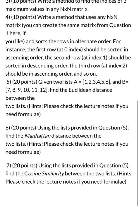 Solved Description 1) (10 points) Write a method that | Chegg.com