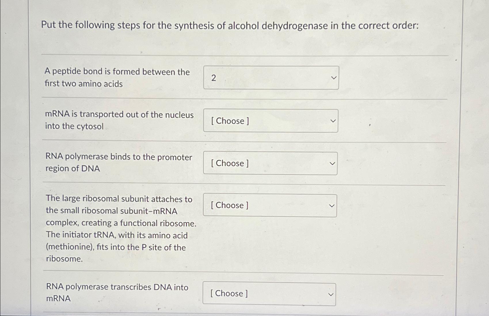 Solved Put the following steps for the synthesis of alcohol | Chegg.com
