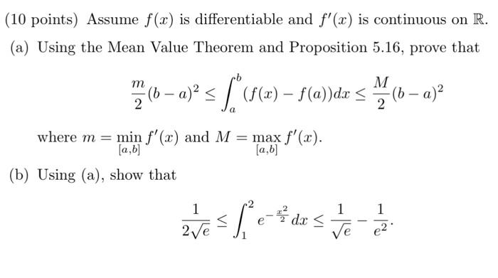Solved (10 points) Assume f(x) is differentiable and f′(x) | Chegg.com