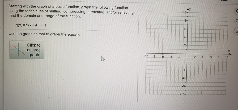 Solved Starting with the graph of a basic function, graph | Chegg.com