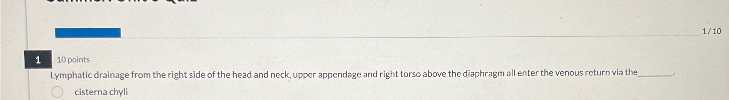 Solved Lymphatic drainage from the right side of the head | Chegg.com