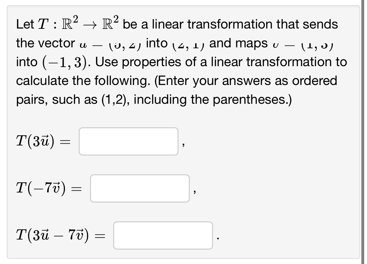 Solved Let T:R2→R2 ﻿be a linear transformation that sends | Chegg.com