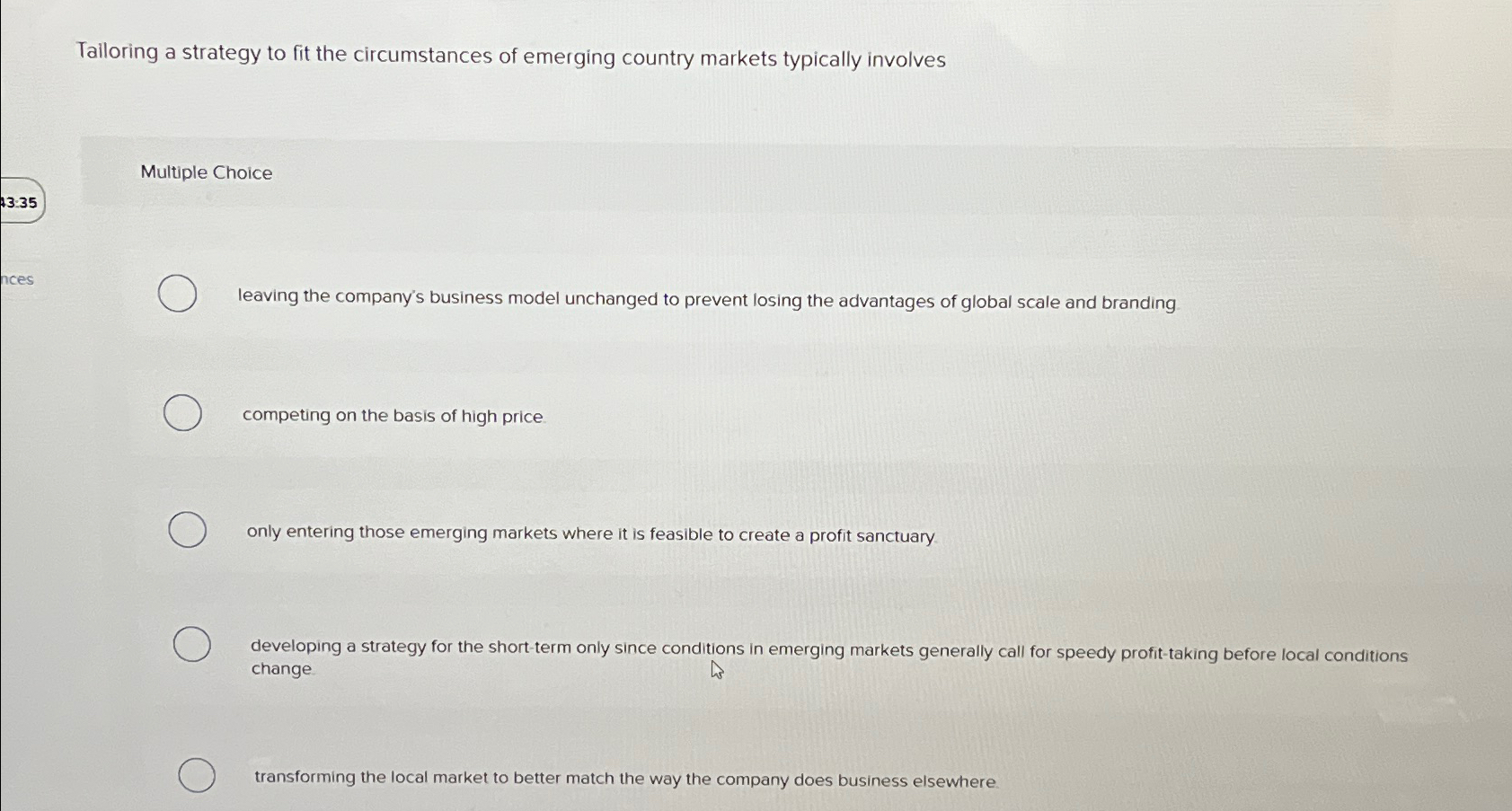 Solved Tailoring a strategy to fit the circumstances of | Chegg.com