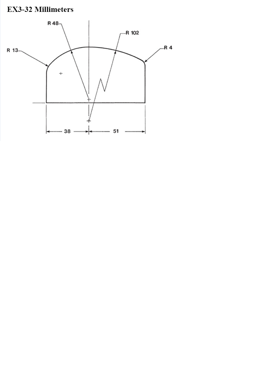 Solved EX3-32 ﻿Millimeters autocad 2024 ﻿step by step | Chegg.com