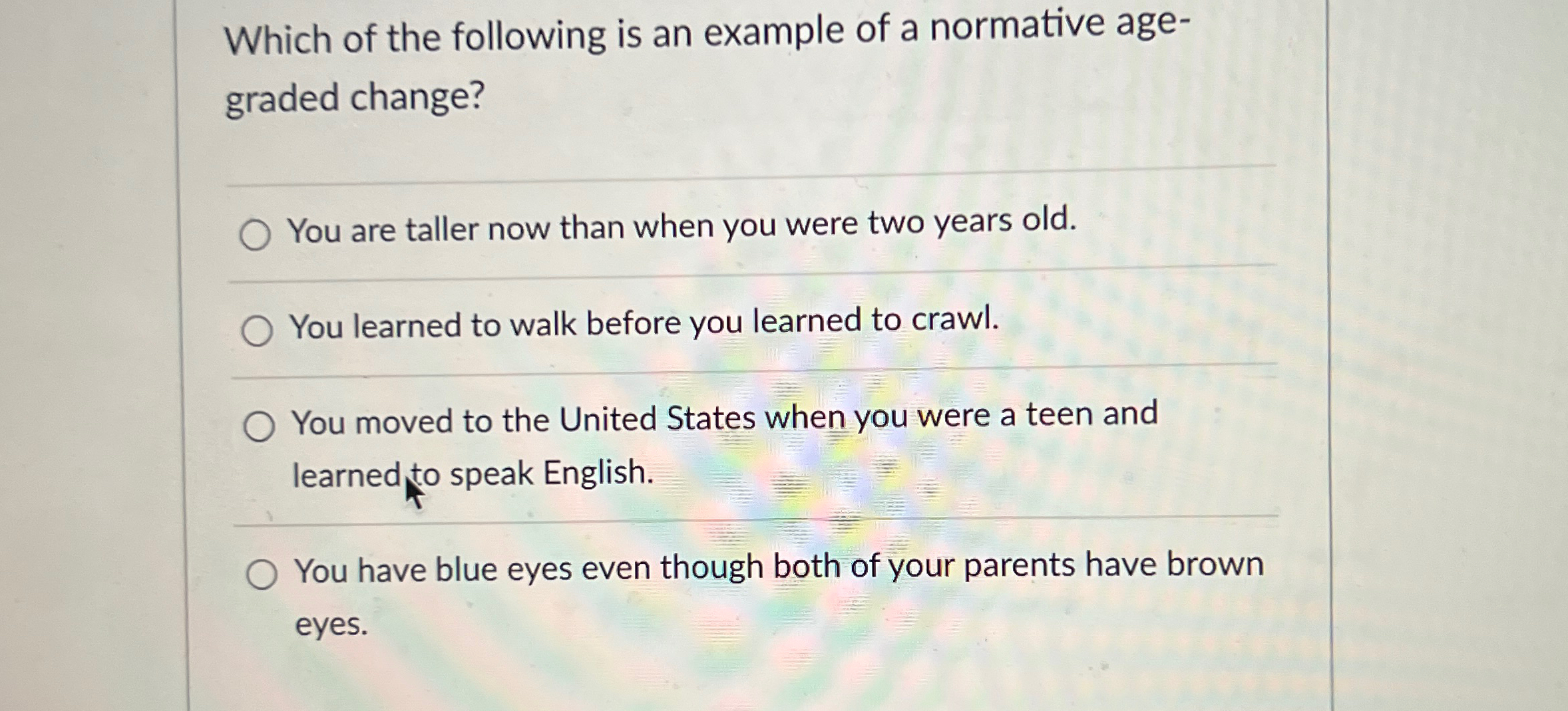 Solved Which of the following is an example of a normative | Chegg.com