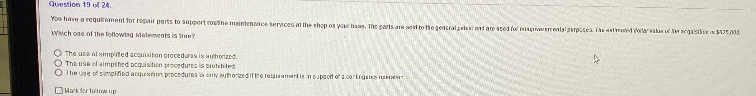 Solved Question 19 ﻿of 24.You have a requirement for repair | Chegg.com