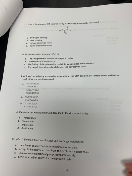 Solved 11. What is the strongest IMF experienced by the | Chegg.com