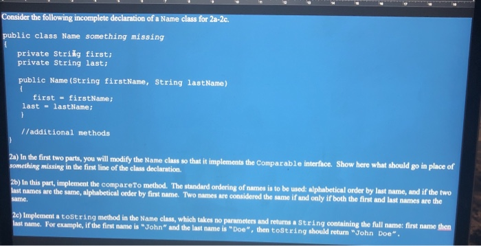 Solved Consider the following incomplete declaration of a | Chegg.com