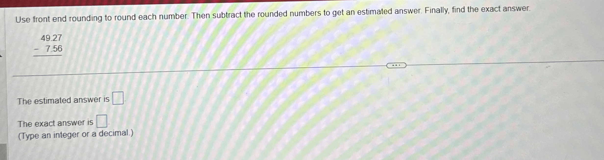 Solved Use front end rounding to round each number. Then | Chegg.com