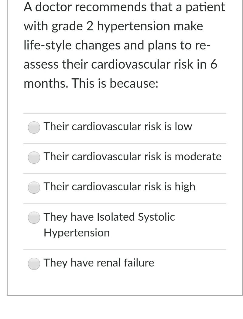 Solved A doctor recommends that a patient with grade 2 | Chegg.com