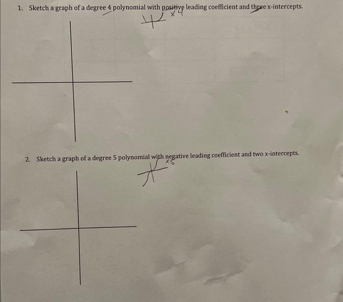 Solved 1. Sketch a graph of a degree 4 polynomial with | Chegg.com