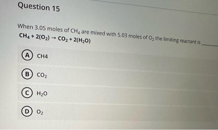 Solved When 3.05 moles of CH4 are mixed with 5.03 moles of | Chegg.com