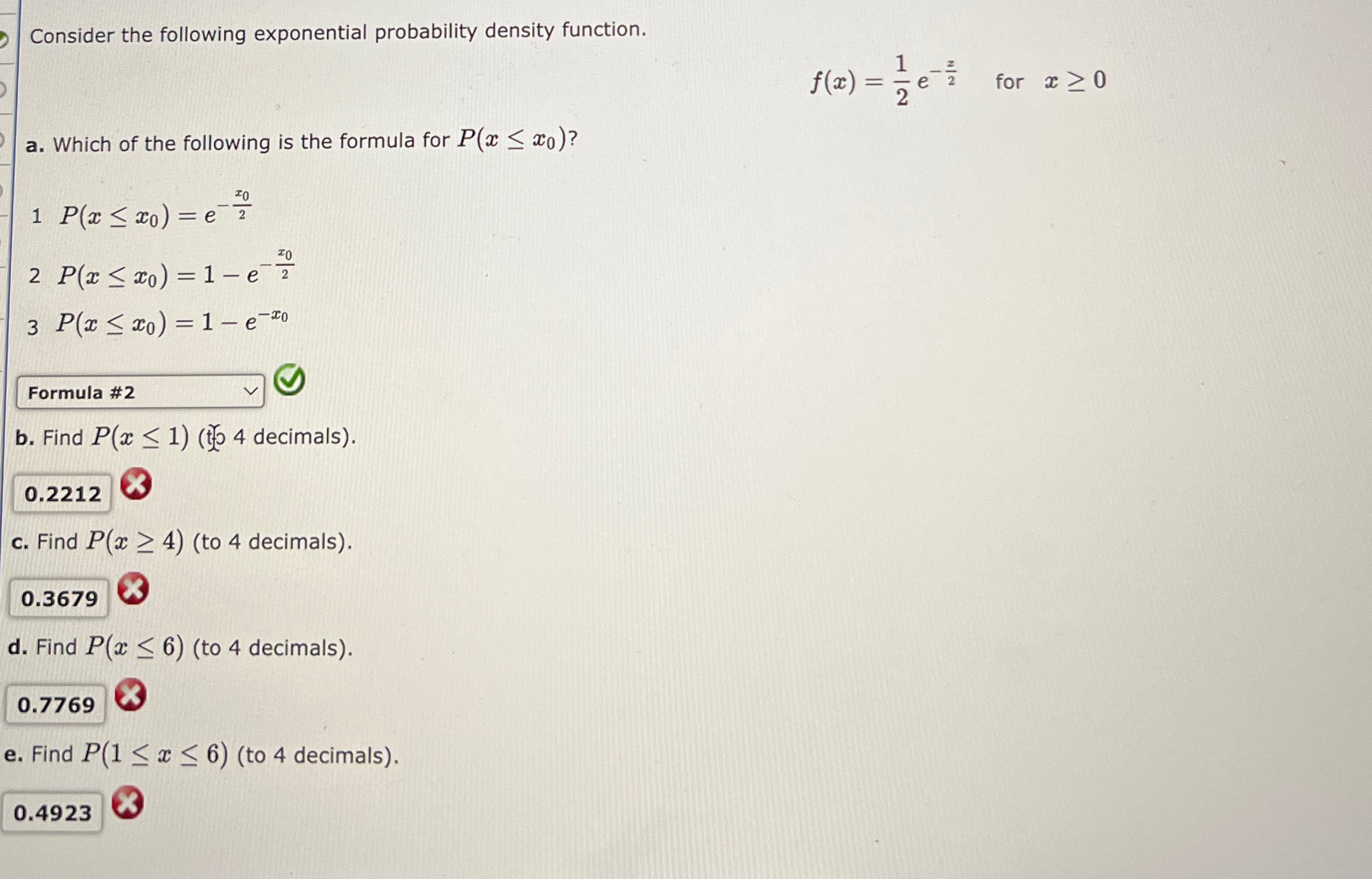 [Solved]: Consider the following exponential probability den