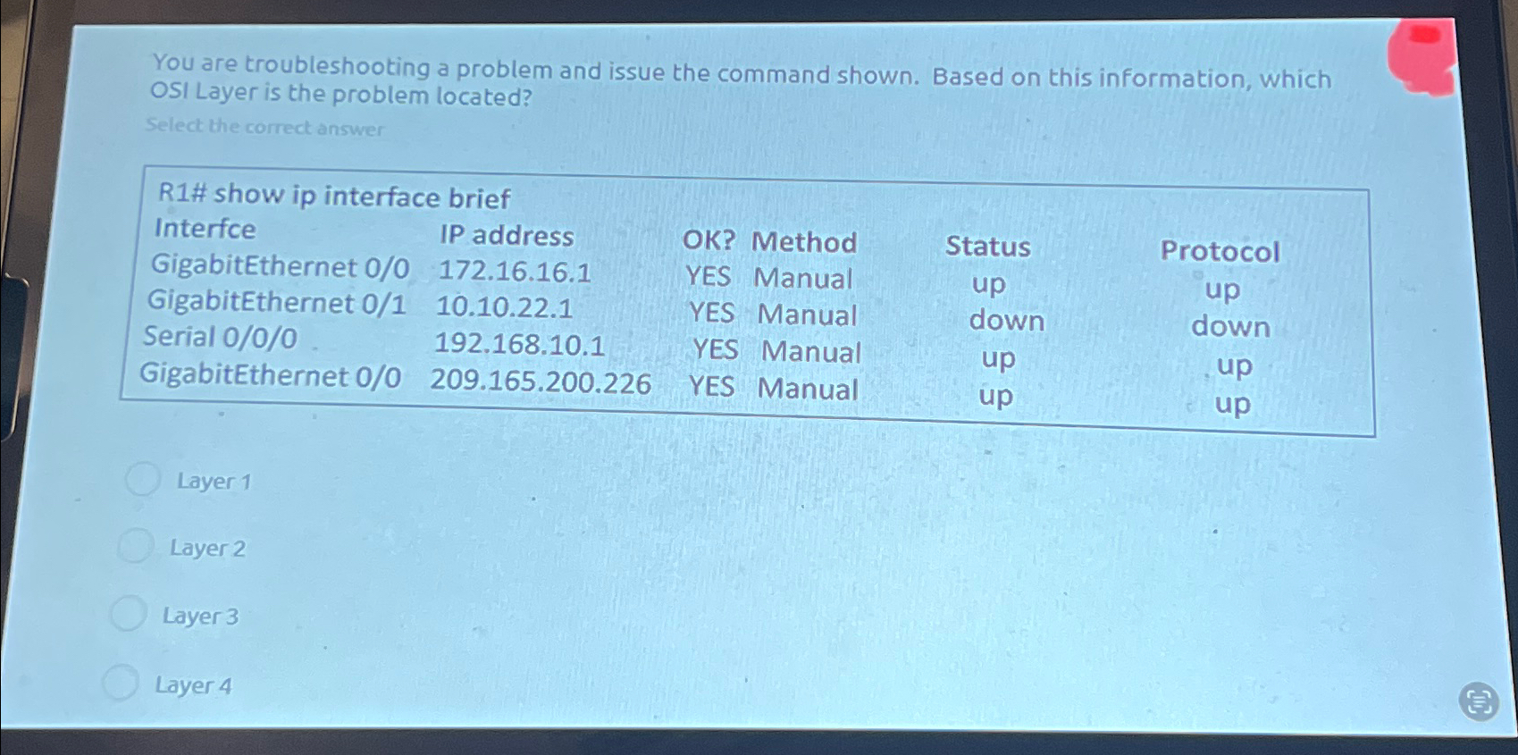 Solved You are troubleshooting a problem and issue the | Chegg.com