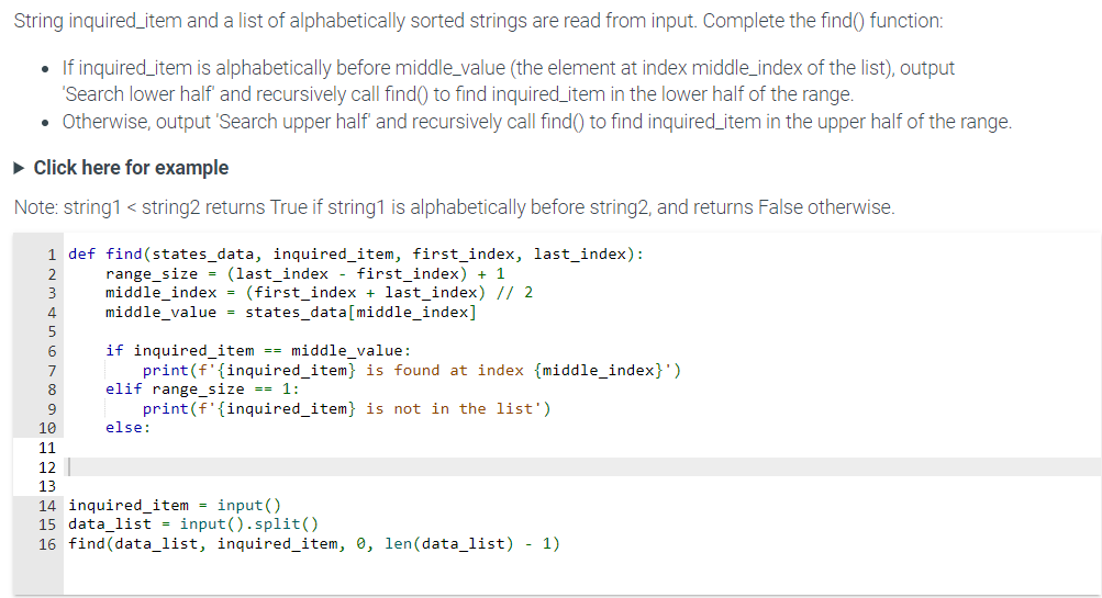 Solved In PythonString inquired_item and a list of | Chegg.com