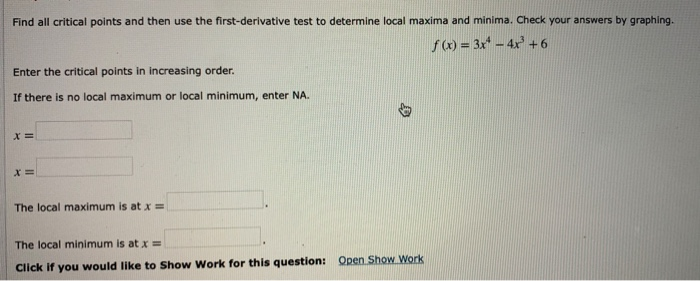 Solved Find all critical points and then use the | Chegg.com Solved Find all critical points and then use the | Chegg.com