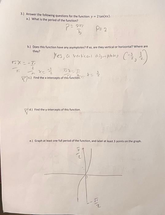 Solved 3.) Answer the following questions for the function: | Chegg.com