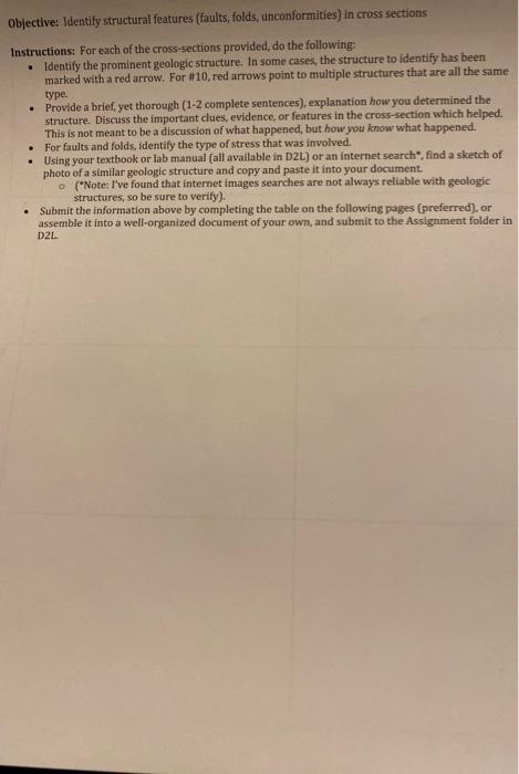 Solved Objective: Identify structural features (faults, | Chegg.com