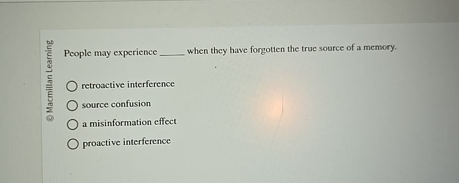 Solved People may experience ﻿when they have forgotten the | Chegg.com